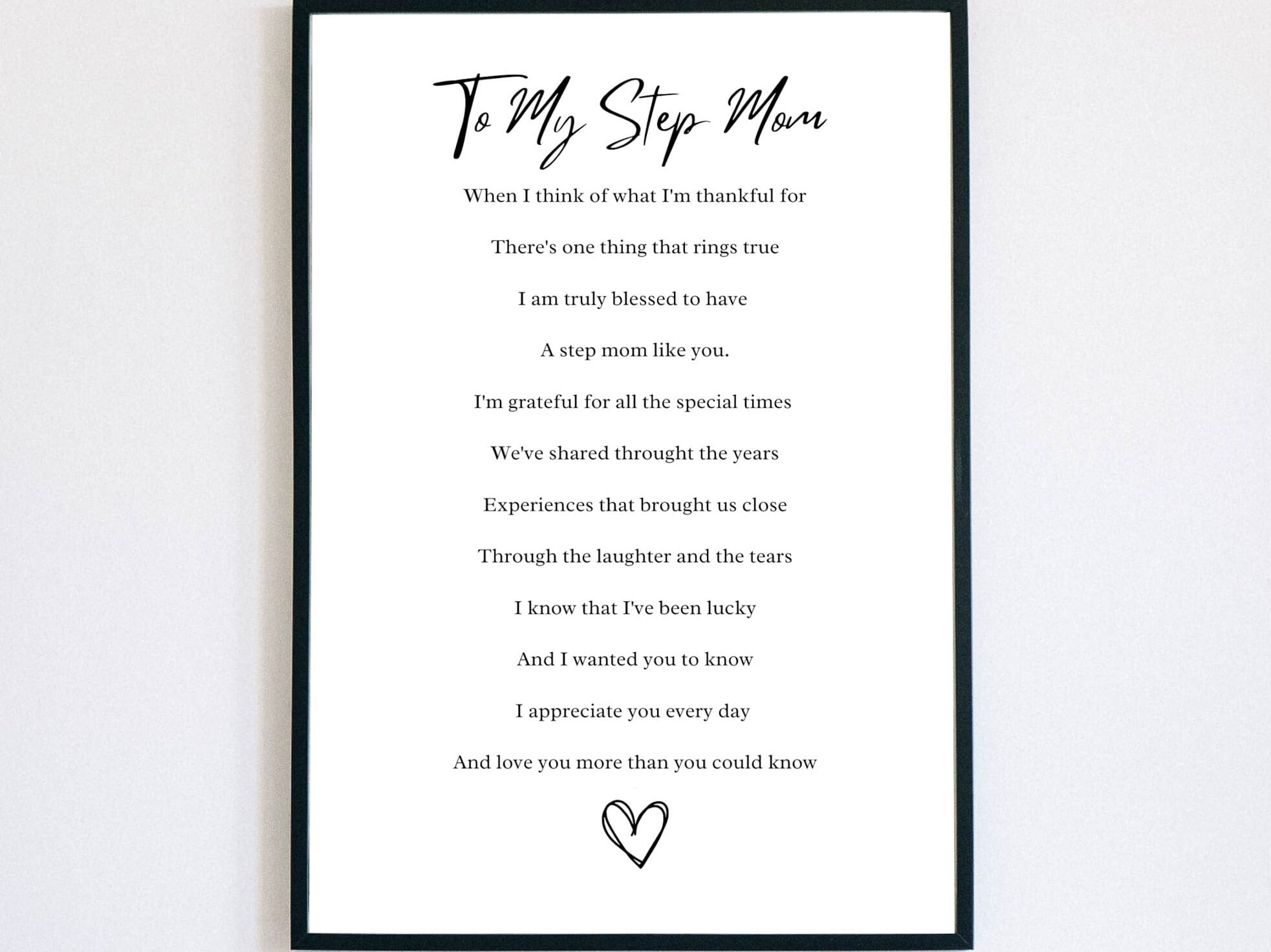 Stepmom Poem Printable T For Stepmother For Stepmom Birthday Wedding