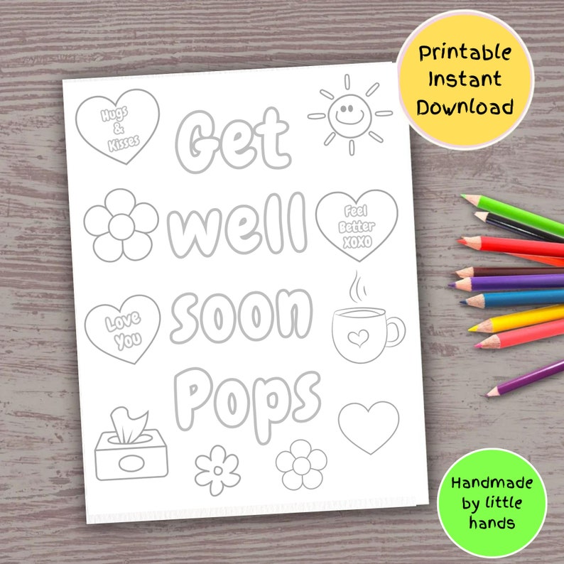 Get Well Soon Pops Coloring Page for Kids, Feel Better Pops Coloring ...
