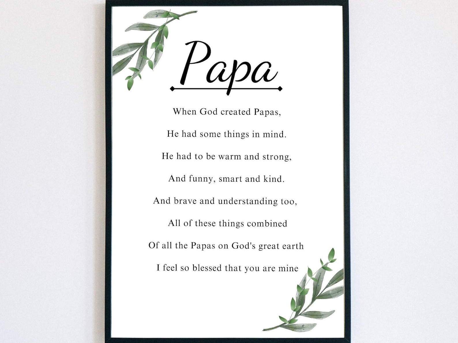 Papa Poem Printable: Christian Gift for Father's Day (digital Download ...
