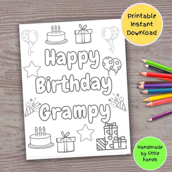 Happy Birthday Grampy Card - Etsy
