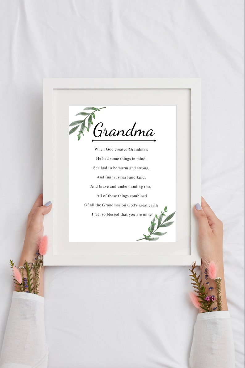 Perfect Grandma Poem Printable Gift for Grandmas Birthday Christmas ...