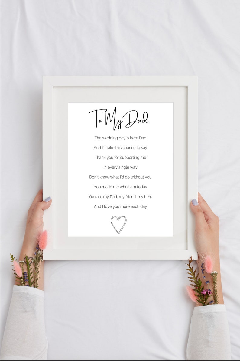 Wedding Gift to My Dad Poem Printable Father of the Bride - Etsy