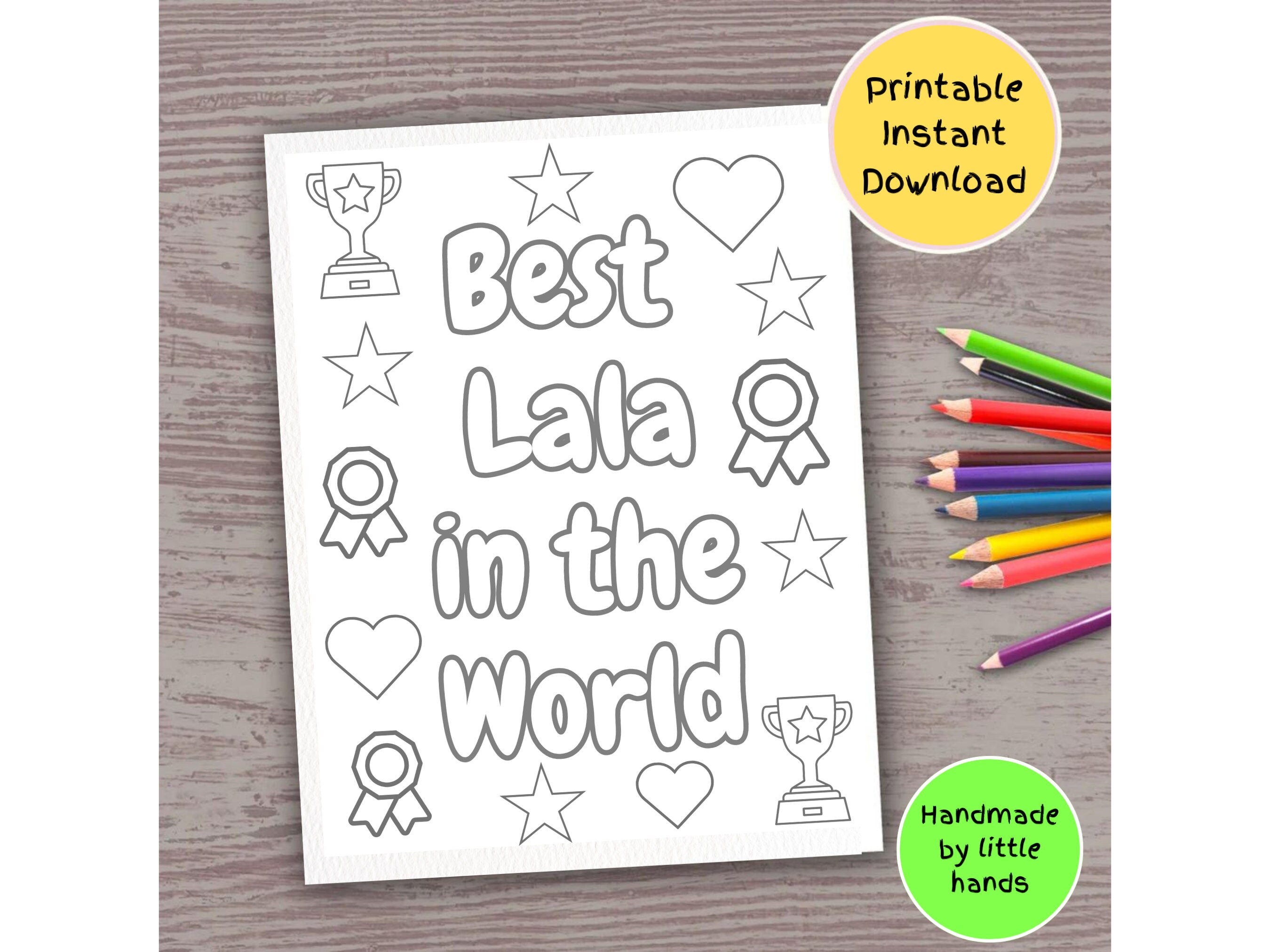Best Lala Coloring Page for Kids Printable Handmade Thank You Birthday ...