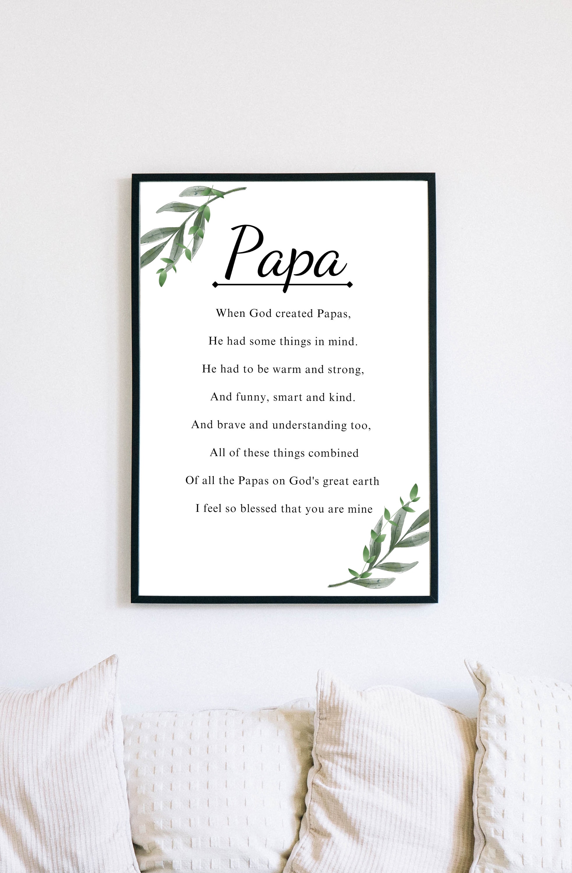Papa Appreciation Poem Printable Handmade Diy Gift for Papa's Birthday ...