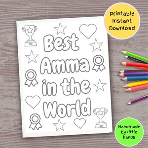 Best Amma Coloring Page, Handmade Gift (digital Download) - Etsy
