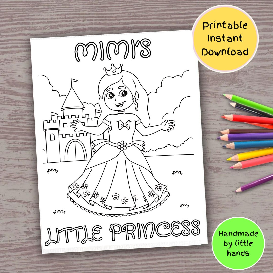 Mimi Princess Coloring Sheet for Kids, Printable Colouring Art Craft ...