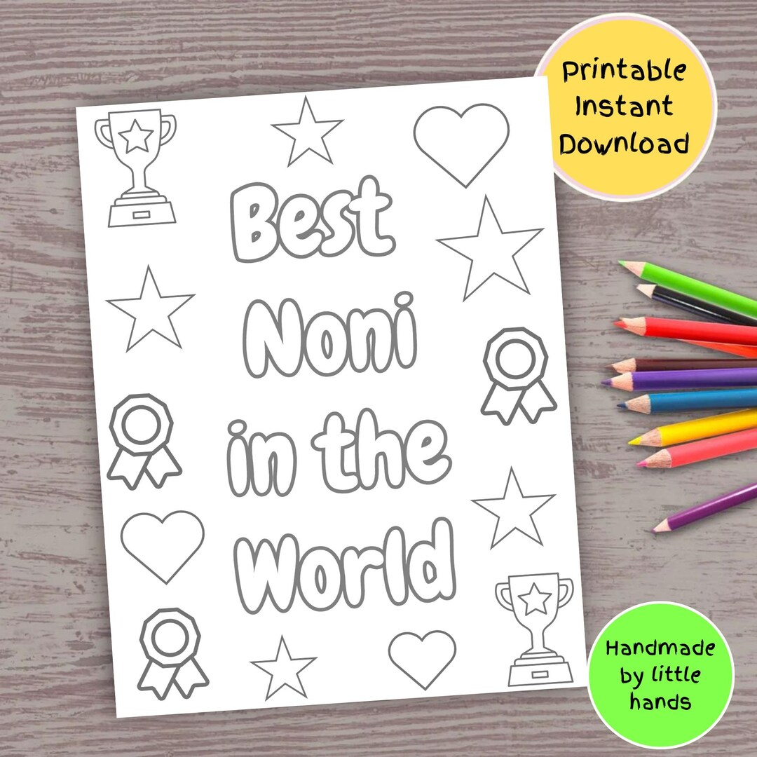 Best Noni Coloring Page for Kids Printable Handmade Thank You Birthday ...