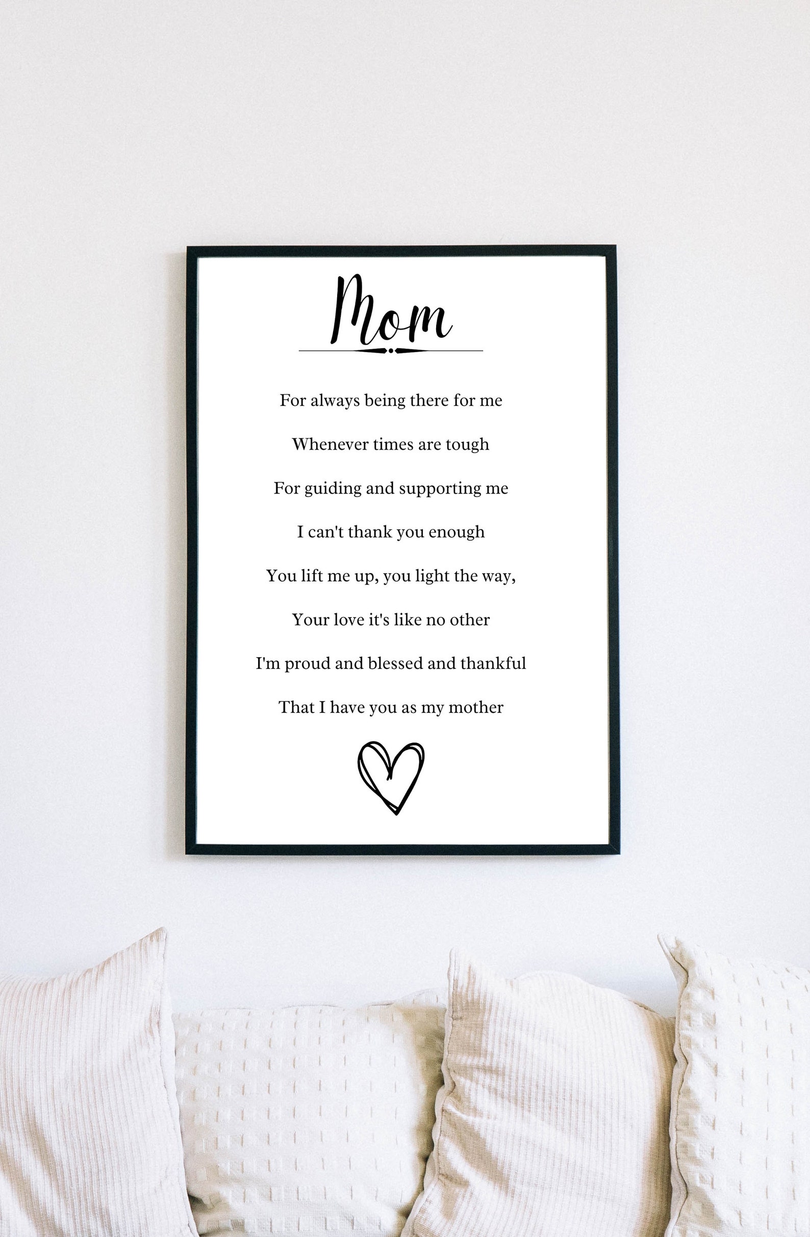 Thank You Mom Poem Mothers Day Printable Instant Download,l Poem for ...