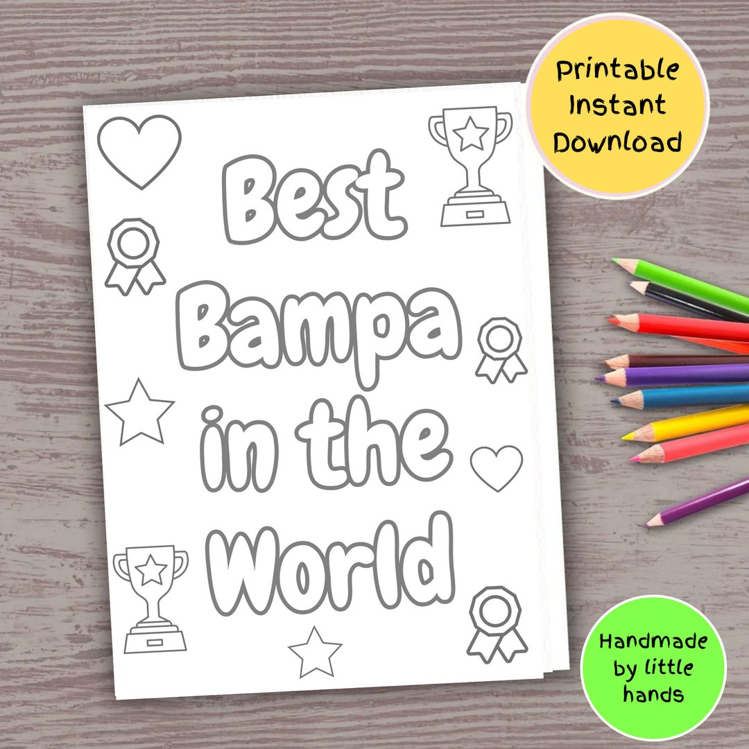 Best Bampa Coloring Sheet for Kids Handmade Diy Fathers Day Birthday ...