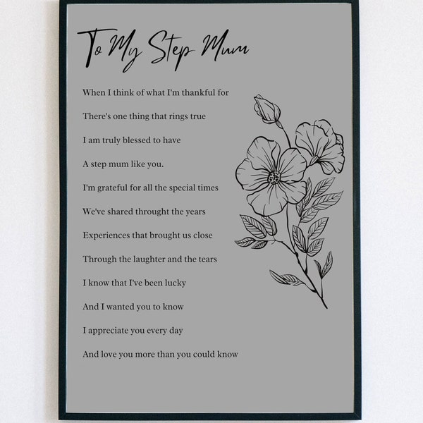 Stepdaughter Poem - Etsy
