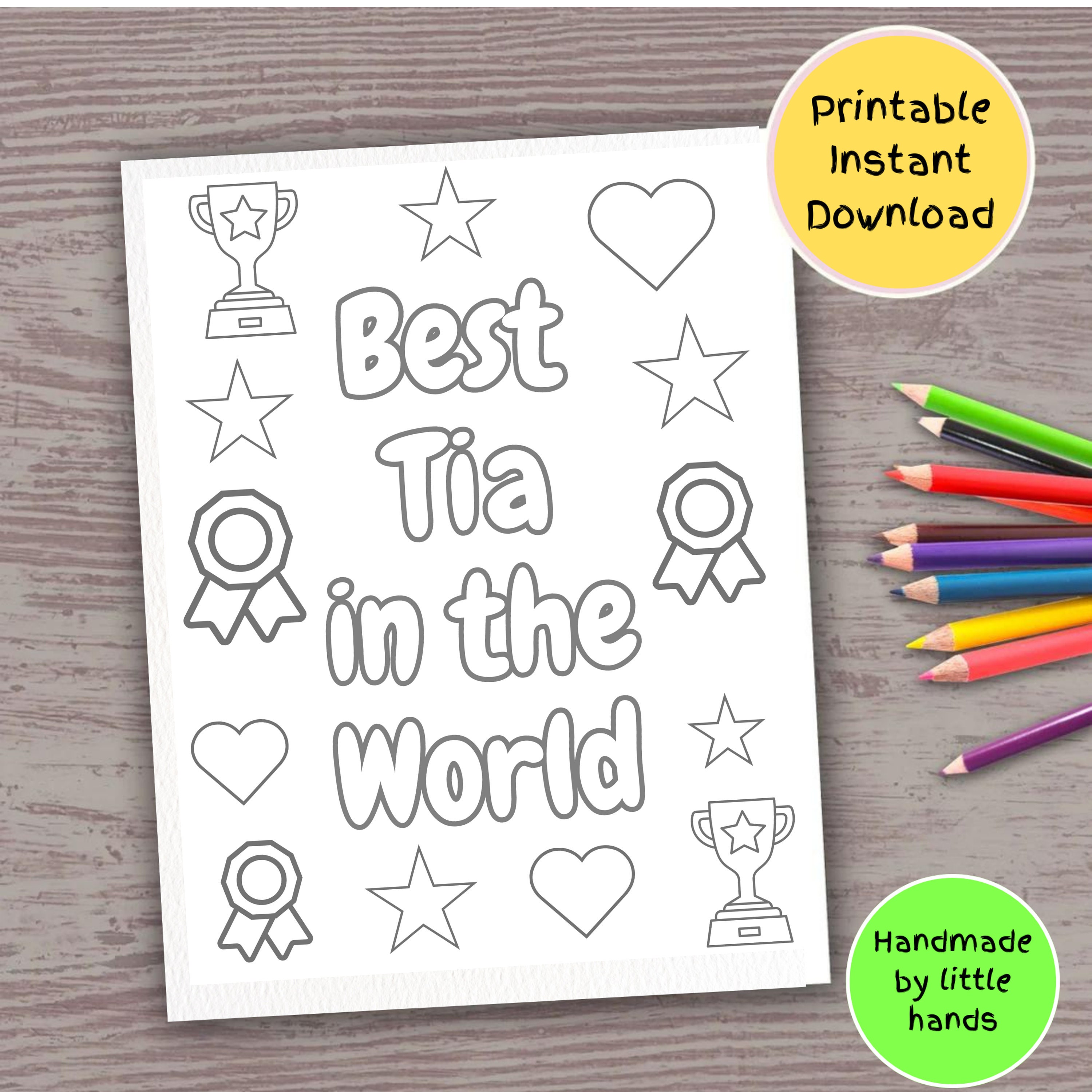 Best Tia Coloring Page for Kids Printable Handmade Diy Birthday Mothers ...