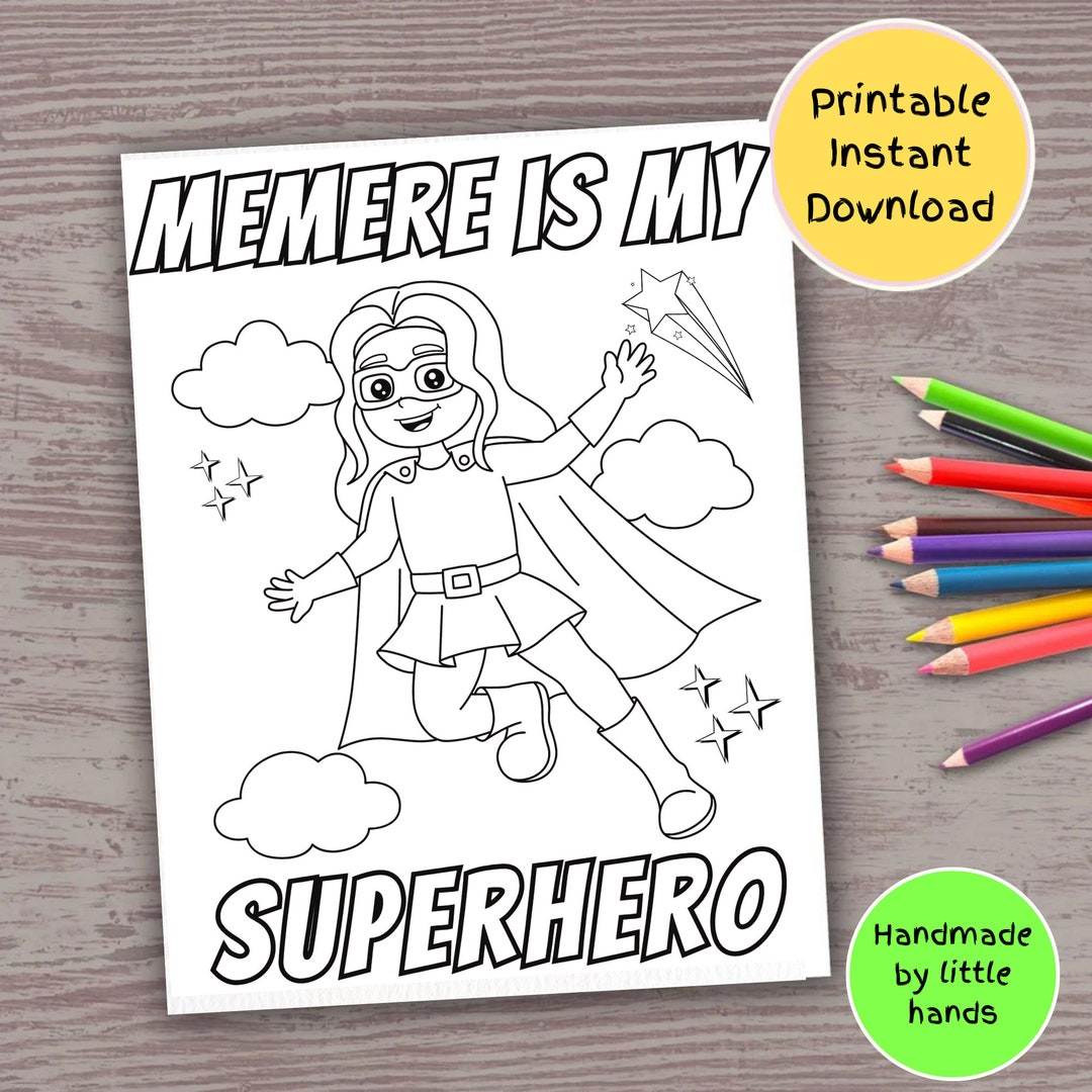 Memere Superhero Coloring Activity for Kids Toddlers Preschoolers ...