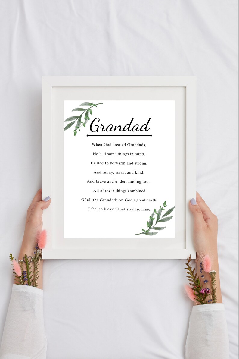 Grandad Poem Printable Poem Grandad Birthday T For Grandpa On