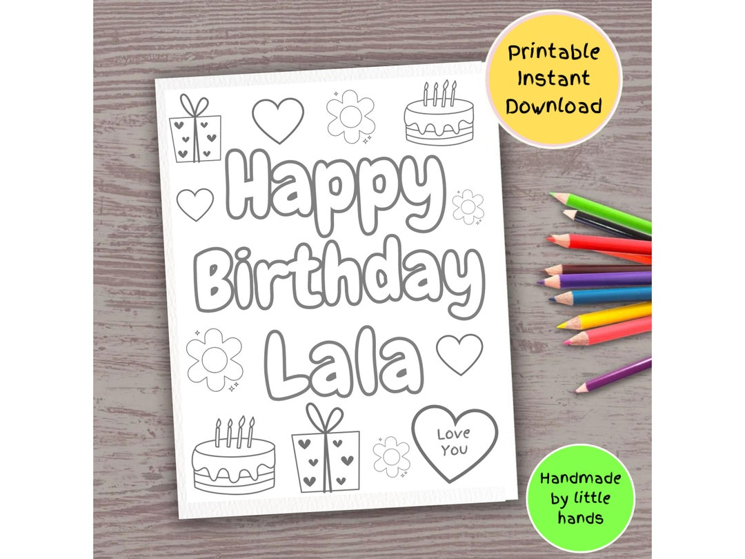 Happy Birthday Lala Printable Coloring Page for Kids Coloring Sheet ...