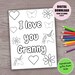 Granny Printable Coloring Page for Kids Cute Handmade Unicorn Butterfly ...