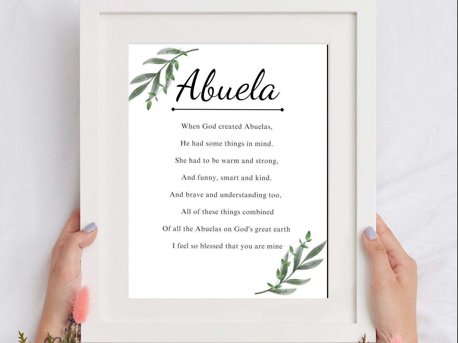 Abuela Poema Poema imprimible para Abuelas Cumpleaños Navidad Día de la ...