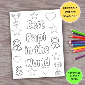 Best Papi Printable Coloring Page for Kids, Cute Handmade Fathers Day ...