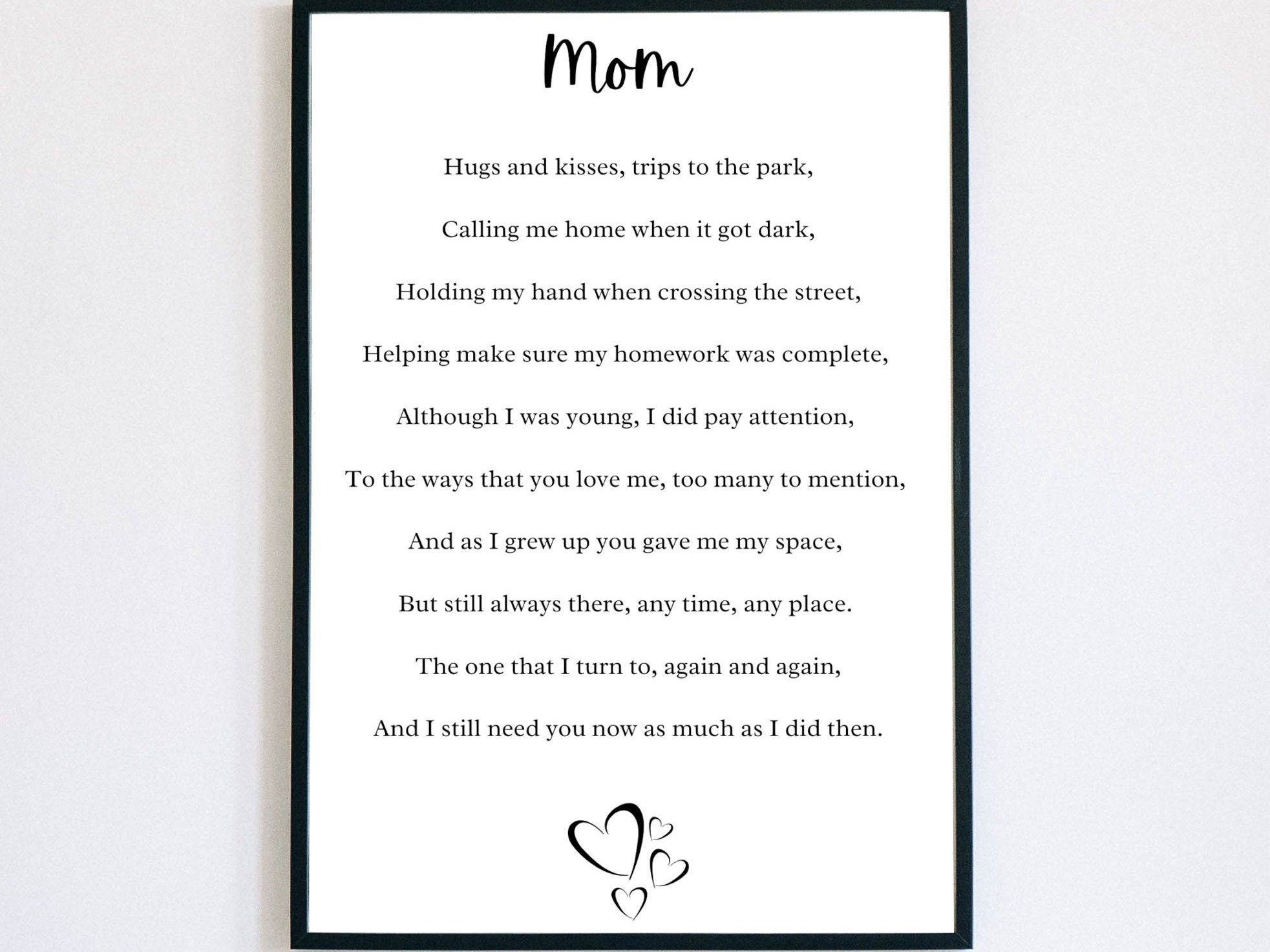 Mom Poem Printable Gift for Moms Birthday Christmas Mothers Day ...