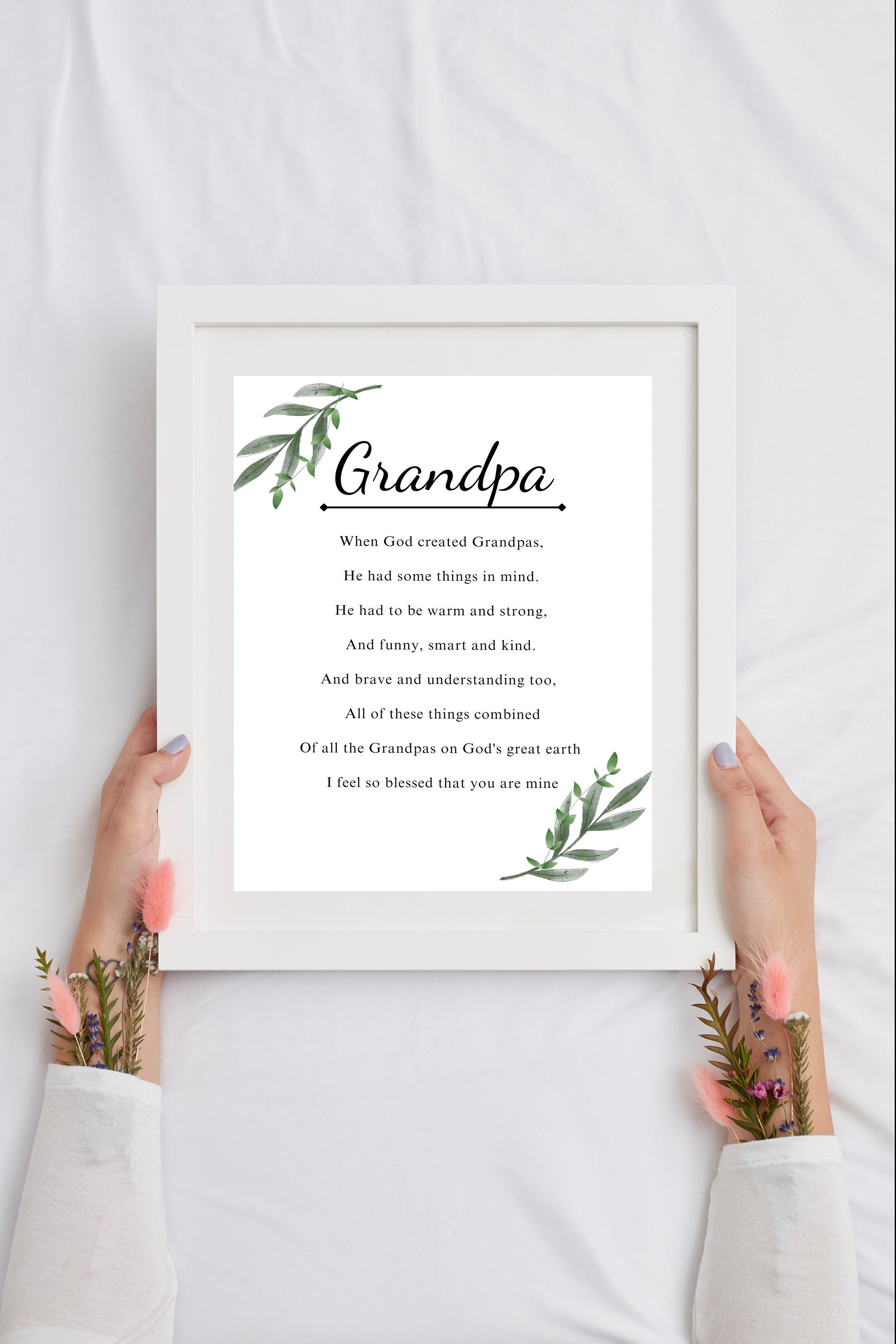 Grandpa Poem for Grandpa on Fathers Day Printable Birthday Card Gift ...
