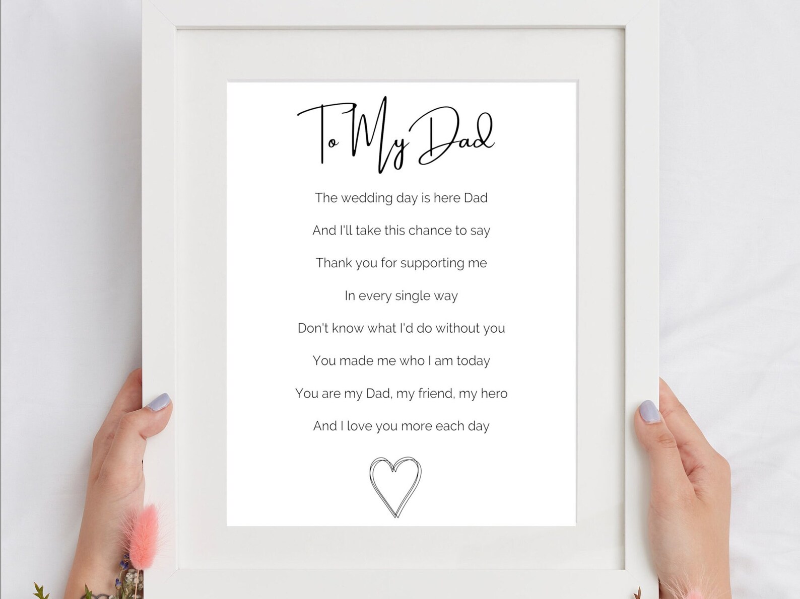 Wedding Gift to My Dad Poem Printable Father of the Bride Father of the ...