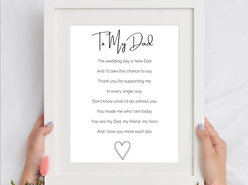 Wedding Gift for Dad, Father of the Bride Poem (digital Download) - Etsy