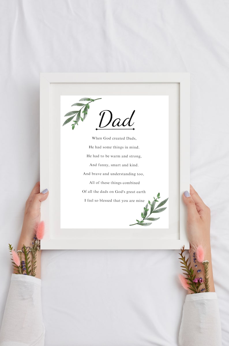 Printable Dad Poem: Christian Gift for Father (digital Download) - Etsy