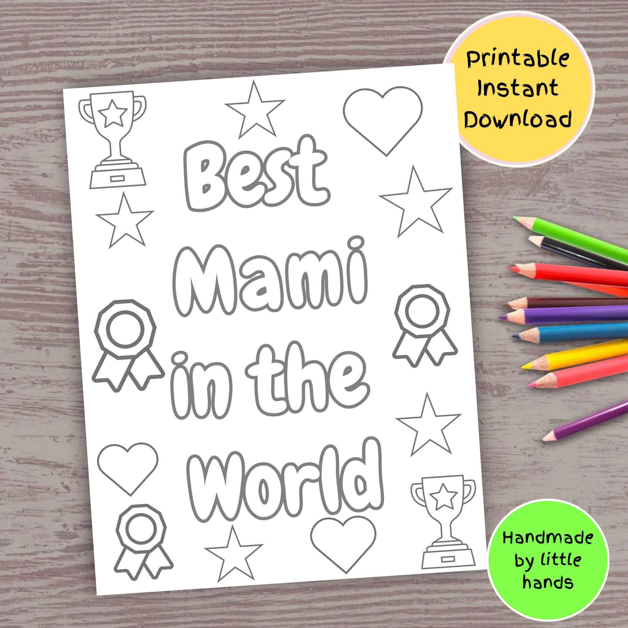 Best Mami Printable Coloring Page for Kids Art Craft Activity, Cute ...
