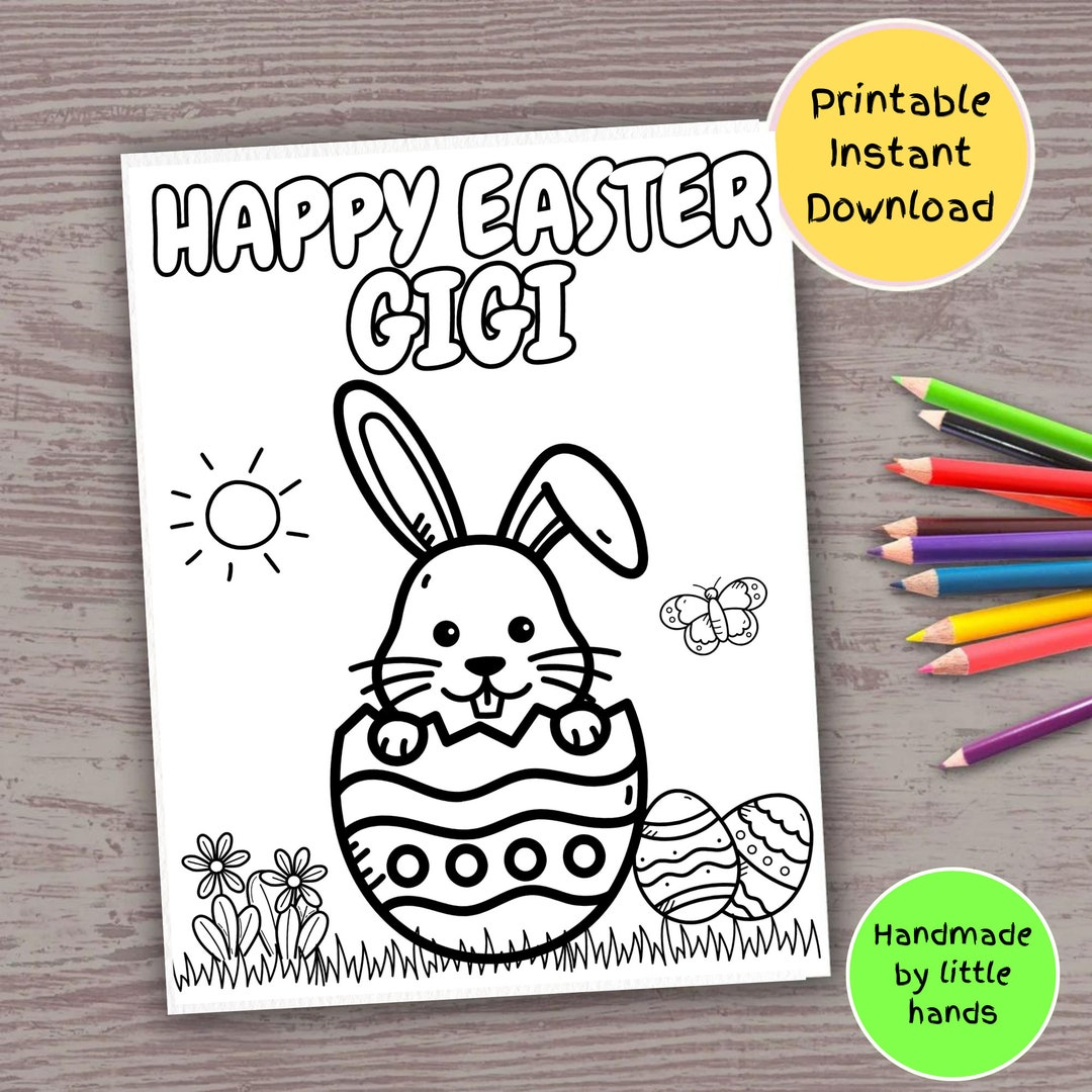 Happy Easter Gigi Coloring Activity for Kids, Printable Easter Bunny ...