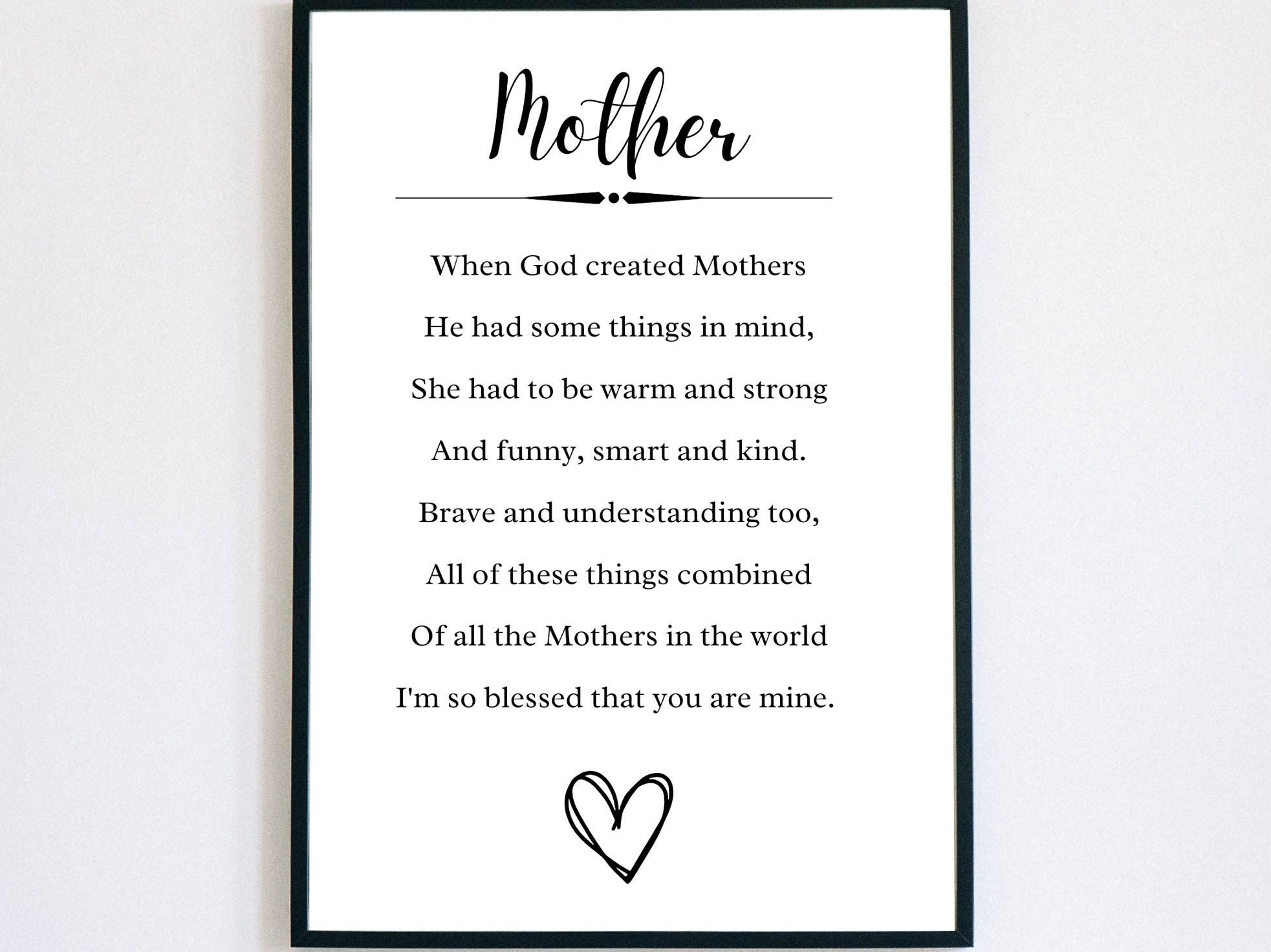 Poem for Mother Printable Handmade Unique Diy Gratitude Gift - Etsy
