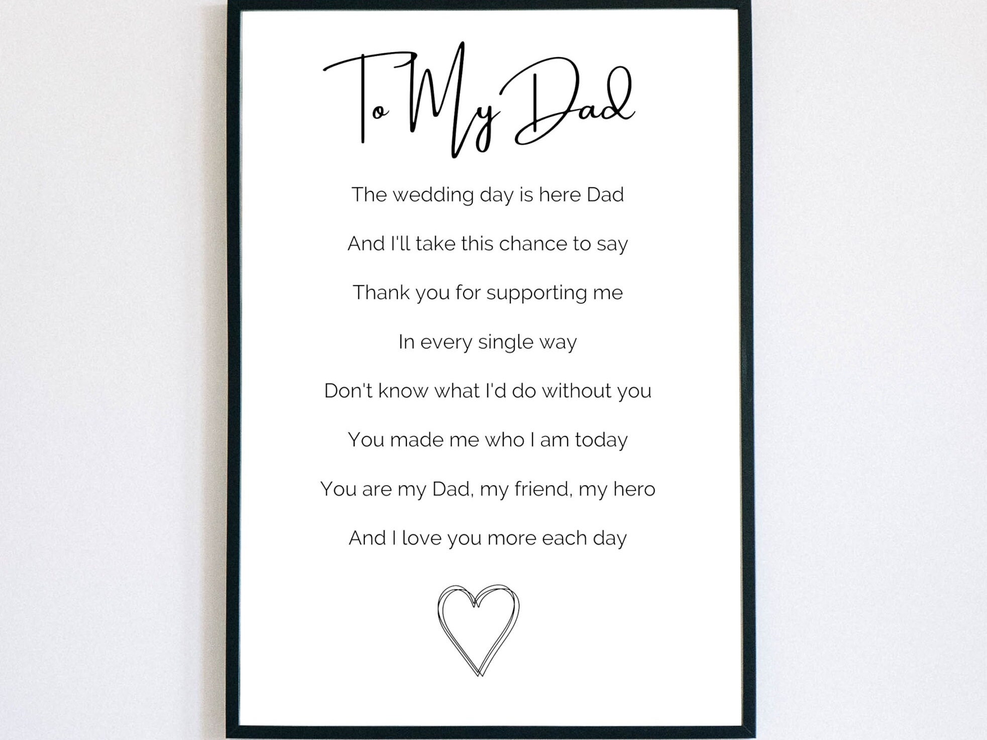 Wedding Gift for Dad, Father of the Bride Poem (digital Download) - Etsy