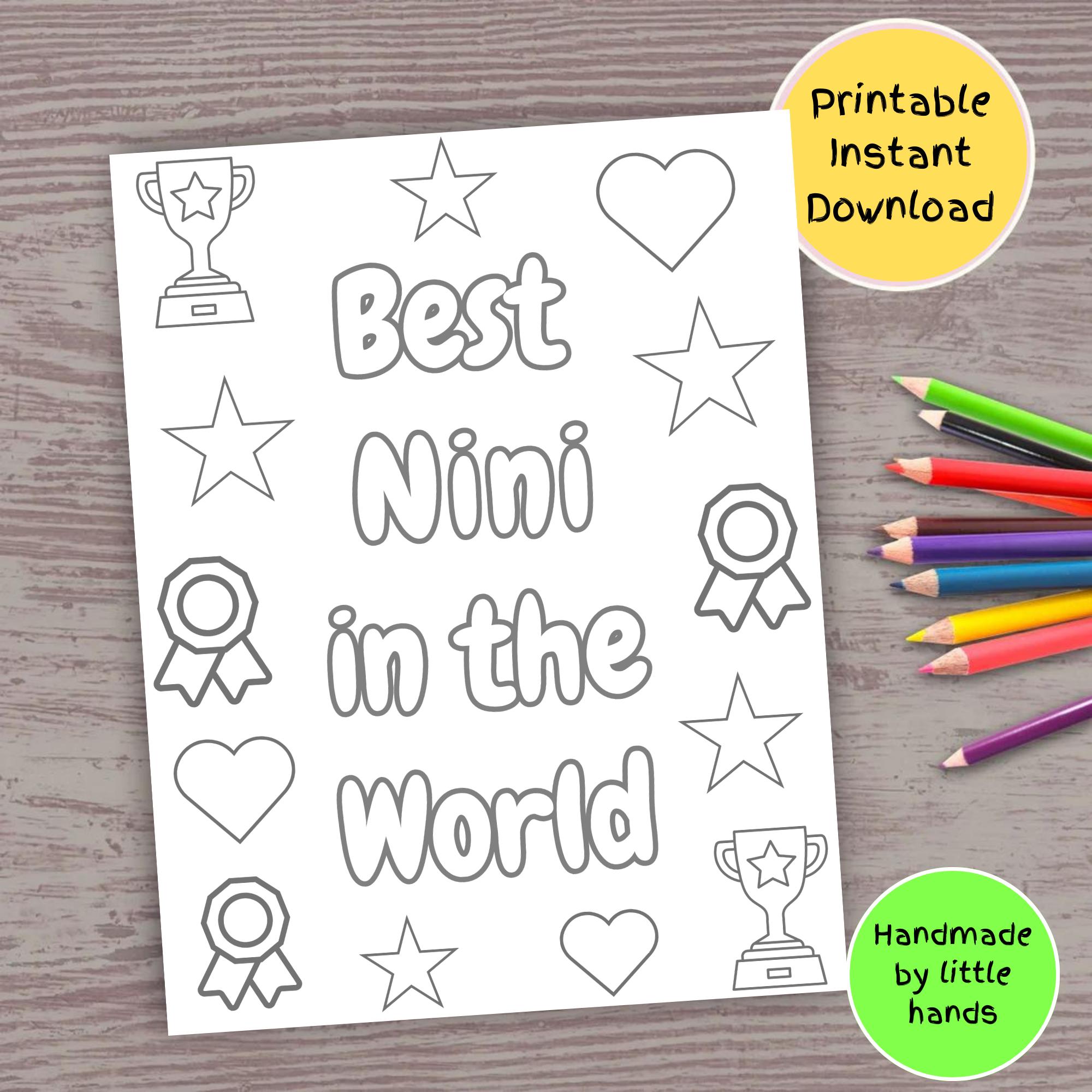 Best Nini Coloring Page for Kids Printable Colouring Sheet, Handmade ...