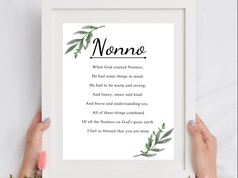 Nonno Poem Printable for Fathers Day Nonno's Birthday Card Nonno Gift ...