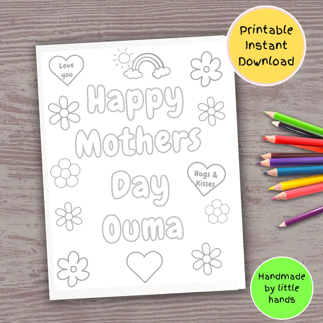 Happy Mother's Day Ouma Printable Coloring Sheet for Kids Coloring Page ...