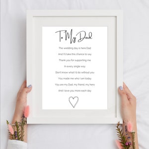 Wedding Gift for Dad, Father of the Bride Poem (digital Download) - Etsy