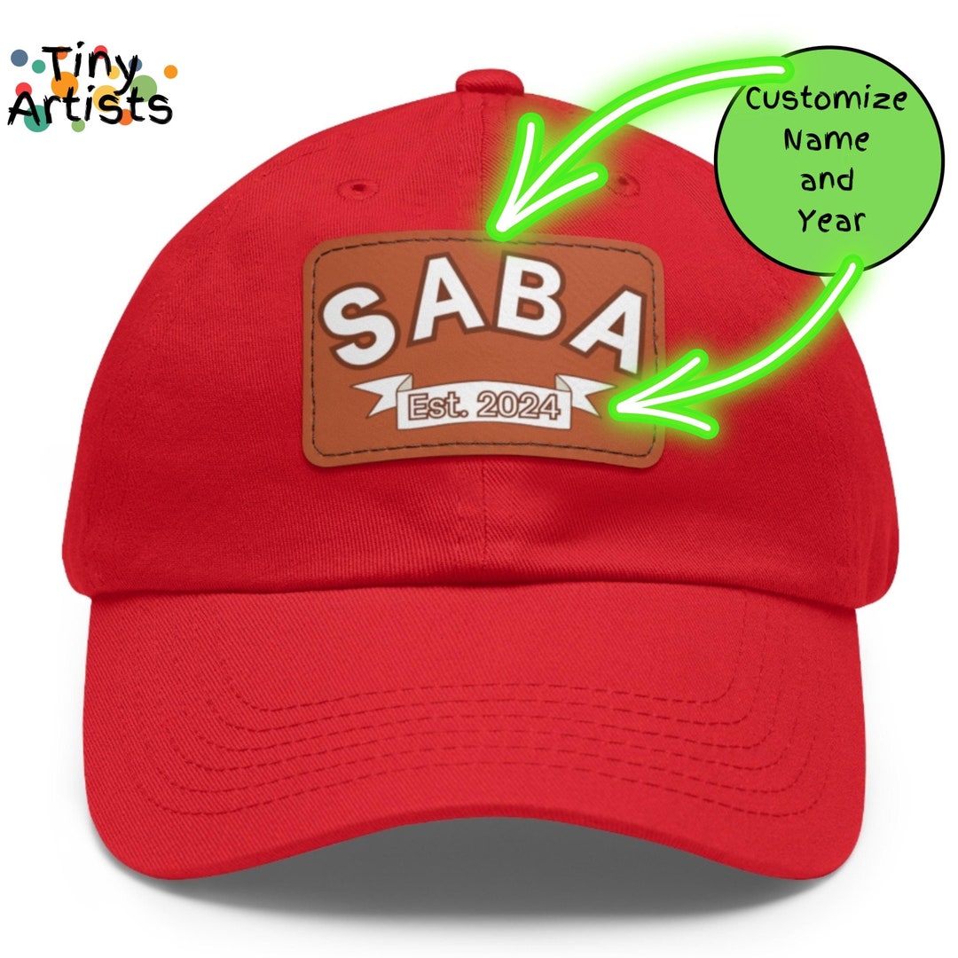 Saba Est Year Baseball Cap, Personalized Red Blue Black White Sabba ...