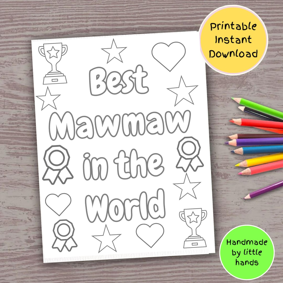 Best Mawmaw Printable Coloring Page for Kids, Cute Handmade Mothers Day ...