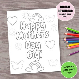 Gigi Mothers Day Printable Coloring Page for Kids Coloring Sheet Cute ...