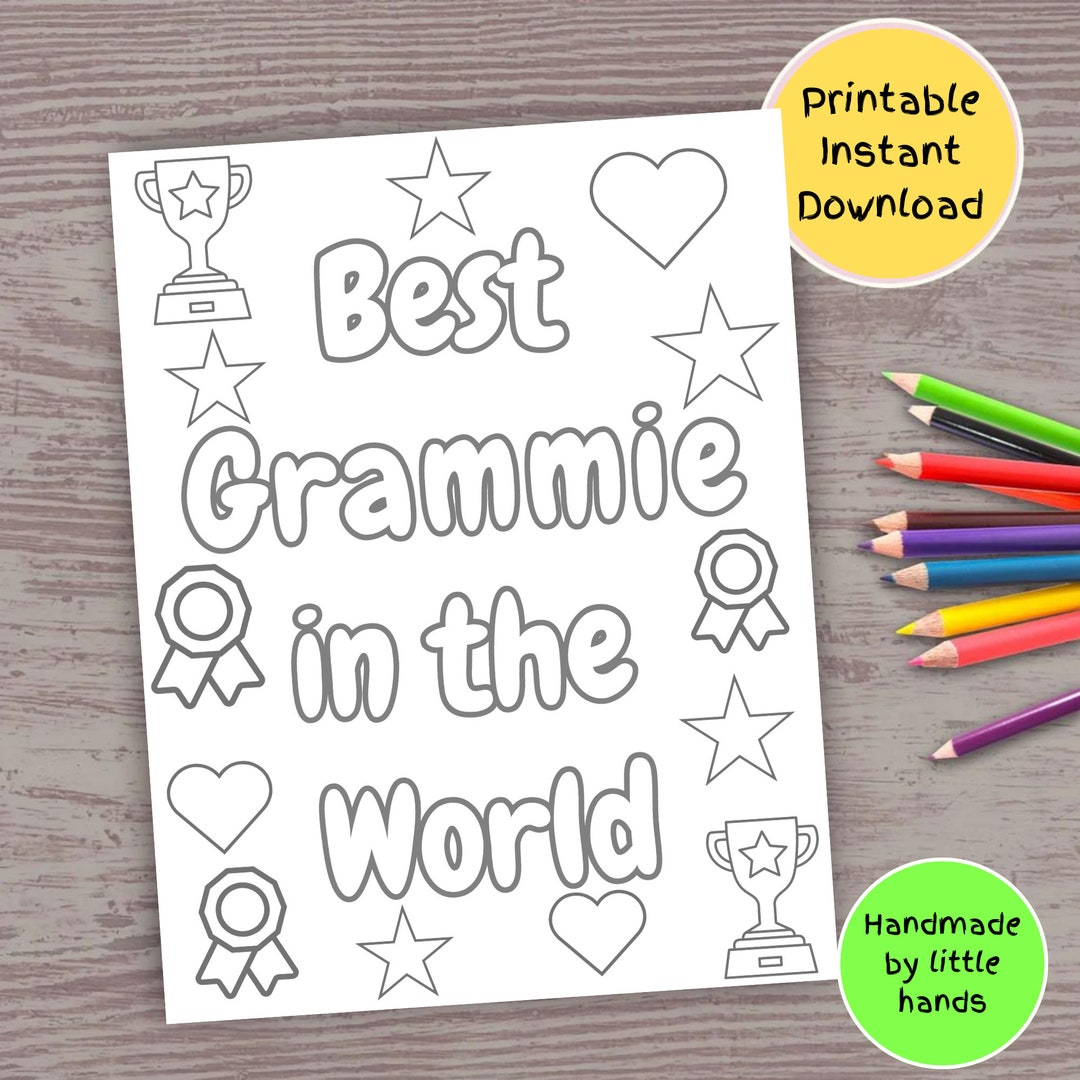 Best Grammie Printable Coloring Page for Kids, Cute Handmade Mothers ...