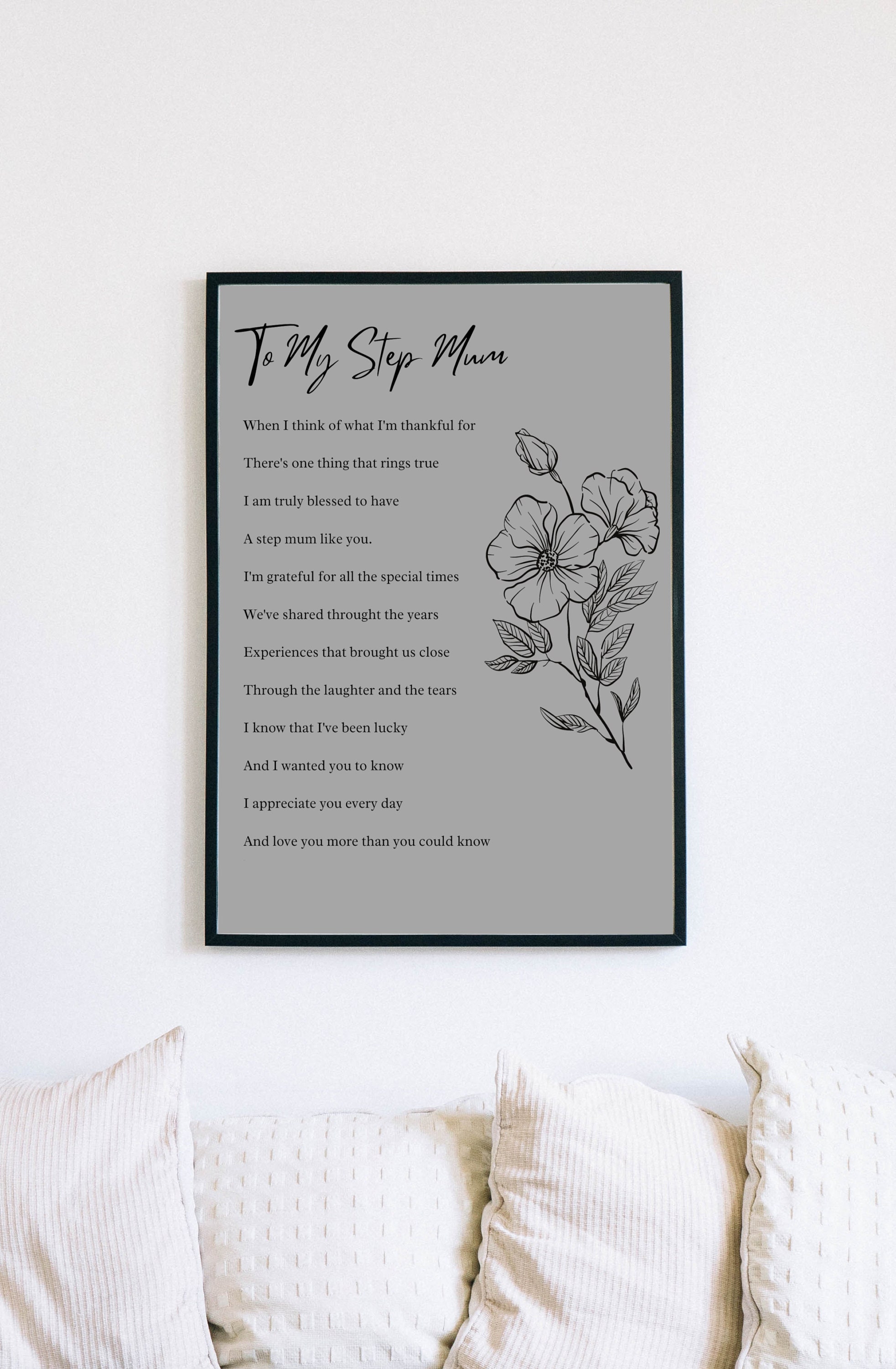 To My Stepmum Poem Printable Wedding Gift for Step Mum Birthday ...