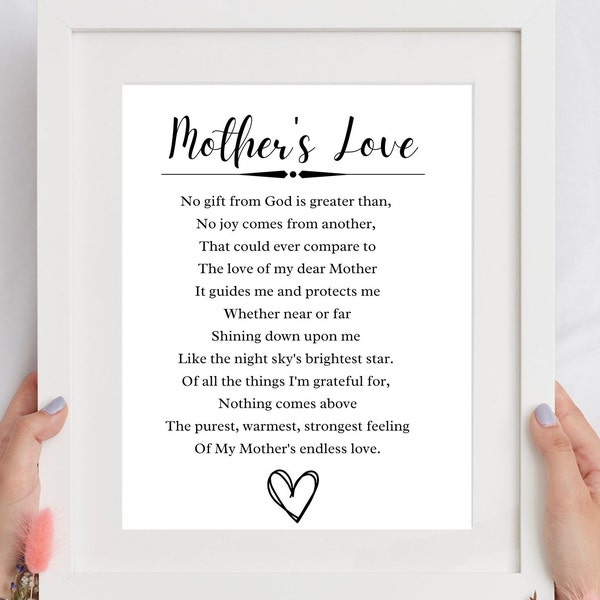 Mothers Day Poem - Etsy