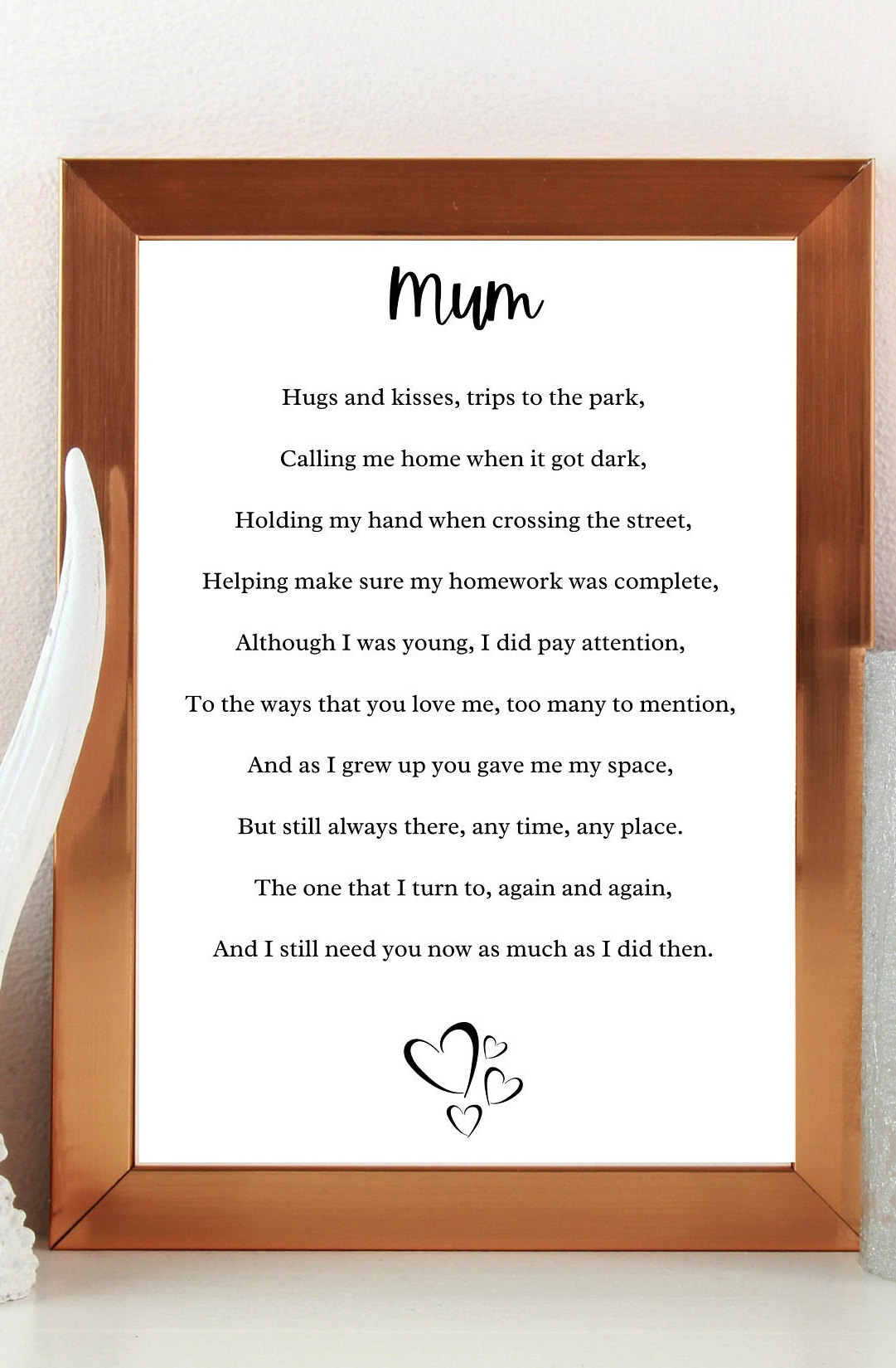 Poem for Mum Printable Mum Poem Wedding Birthday Christmas Mothers Day ...