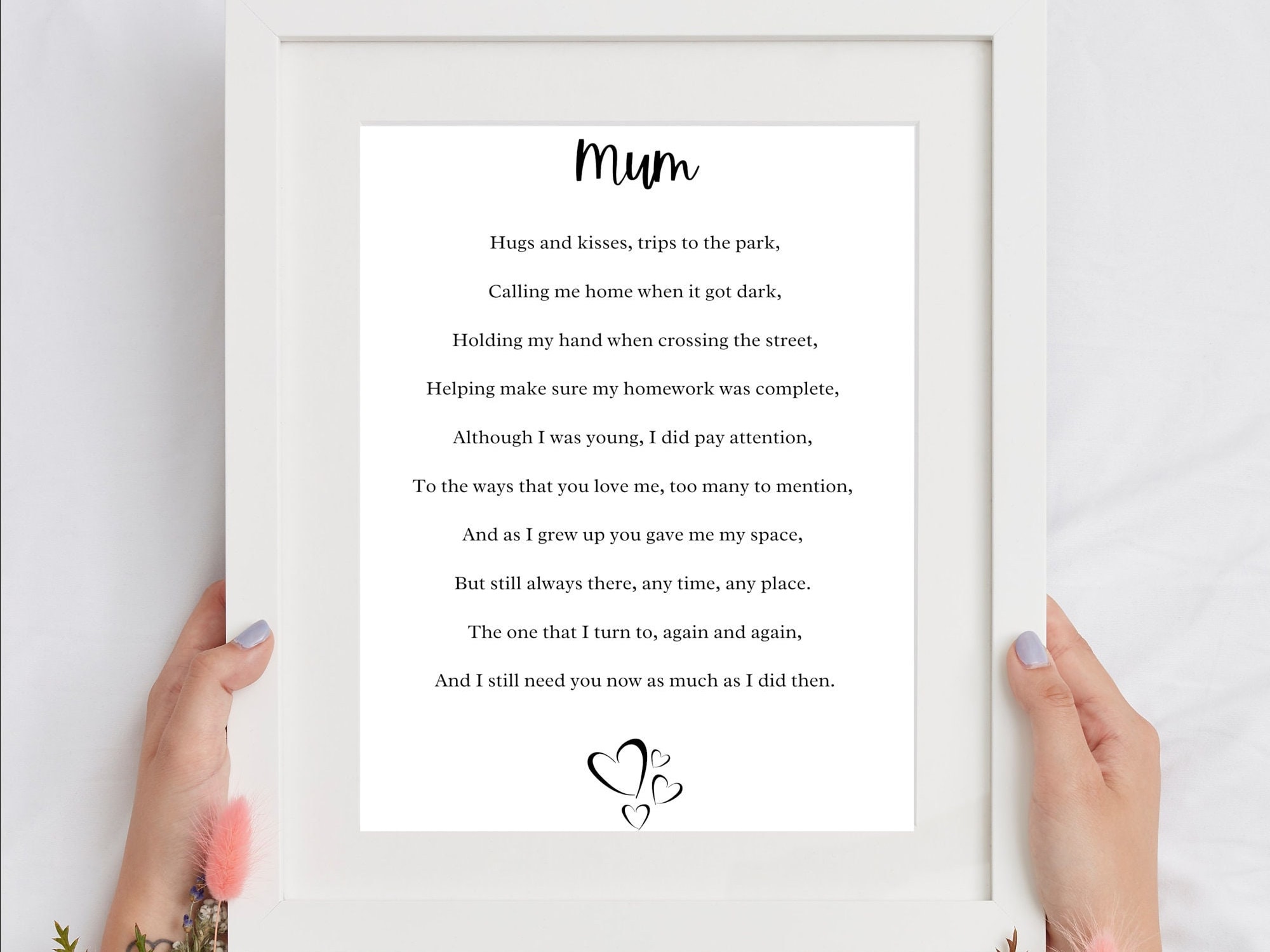 Poem for Mum Printable Mum Poem Wedding Birthday Christmas Mothers Day ...