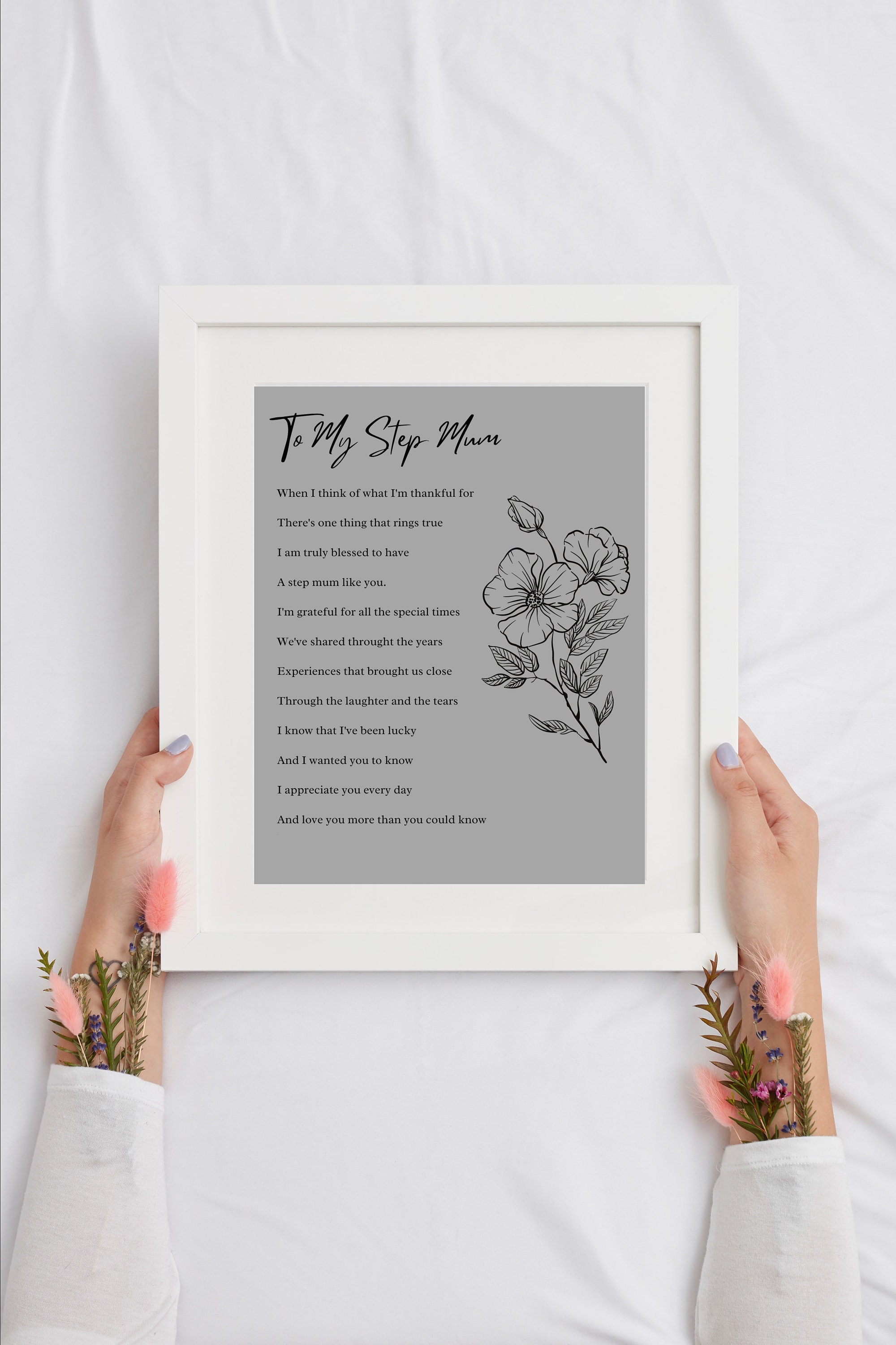 To My Stepmum Poem Printable Wedding Gift for Step Mum Birthday ...
