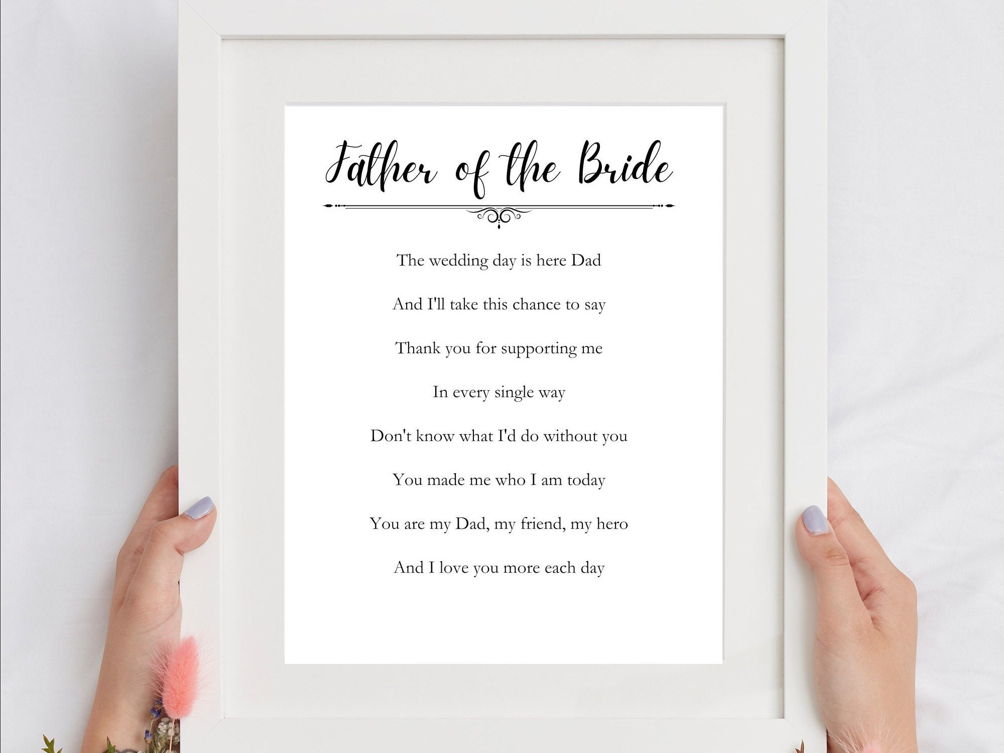 Father of the Bride Poem, Wedding Gift for Dad (digital Download) - Etsy