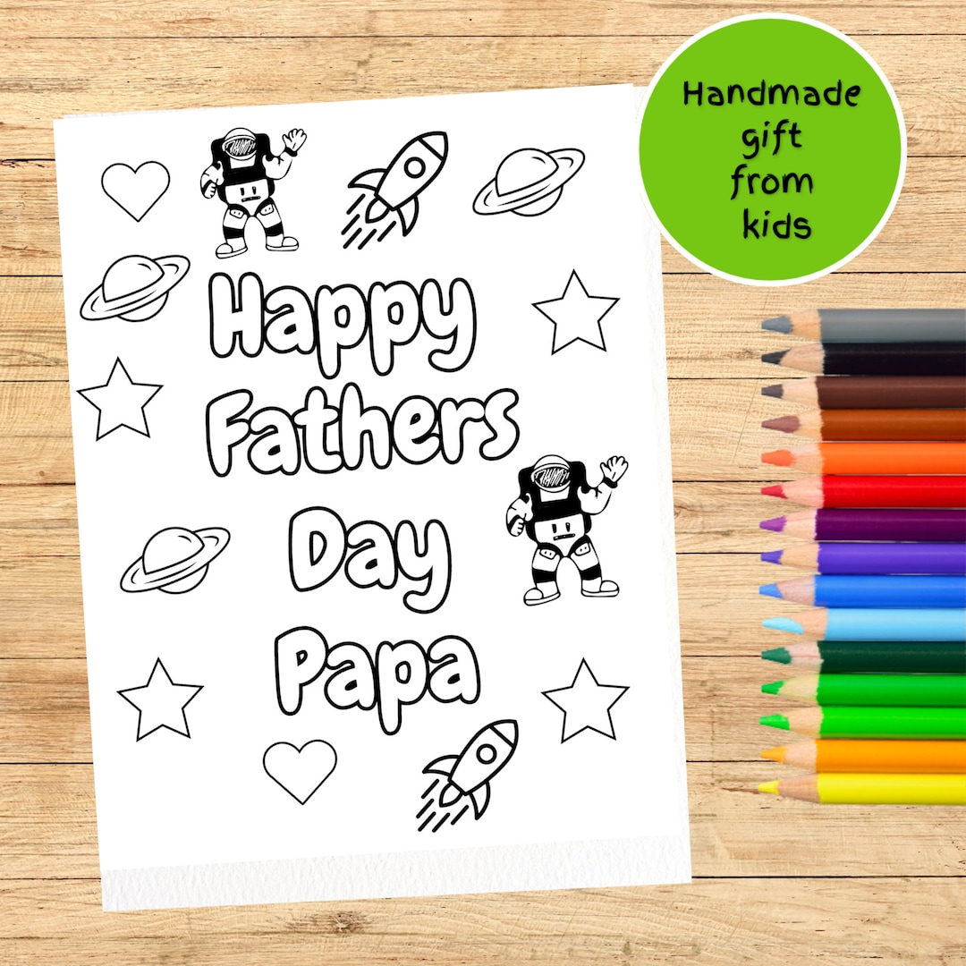 Papa Fathers Day Printable Coloring Page for Kids Space Rocket ...