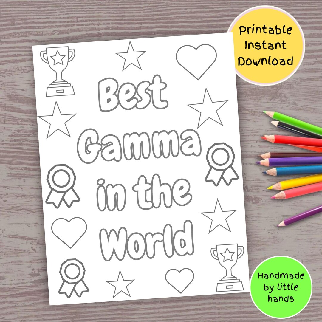 Best Gamma Coloring Page for Kids Printable Handmade Thank You Birthday ...
