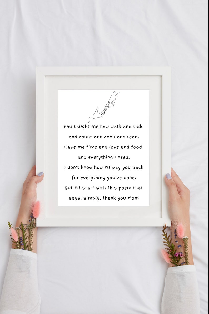 Mom Poem Printable Poem for Mom Appreciation Gift Gratitude - Etsy