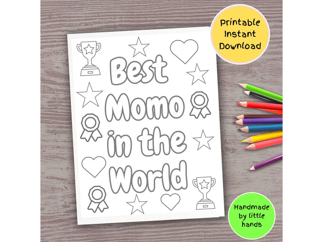 Best Momo Coloring Page for Kids Printable Handmade Thank You Birthday ...