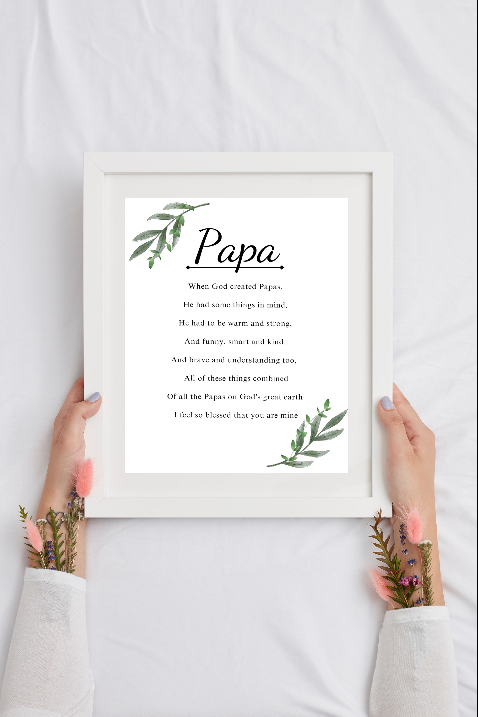 Papa Appreciation Poem Printable Handmade Diy Gift for Papa's Birthday ...