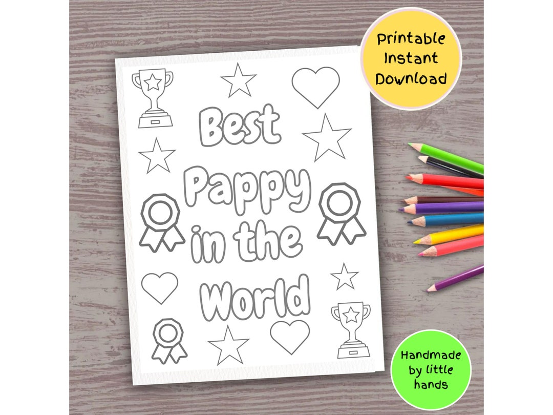 Best Pappy Printable Coloring Page for Kids Art Activity Handmade Diy ...